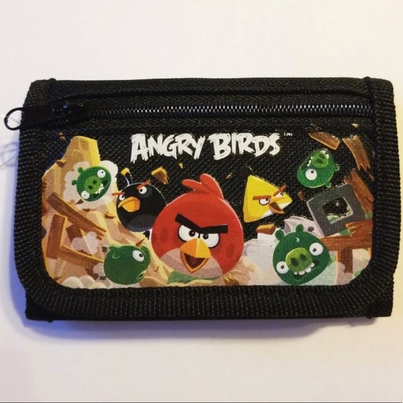 angry birds | Accessories | Angry Birds Black Trifold Wallet | Poshmark